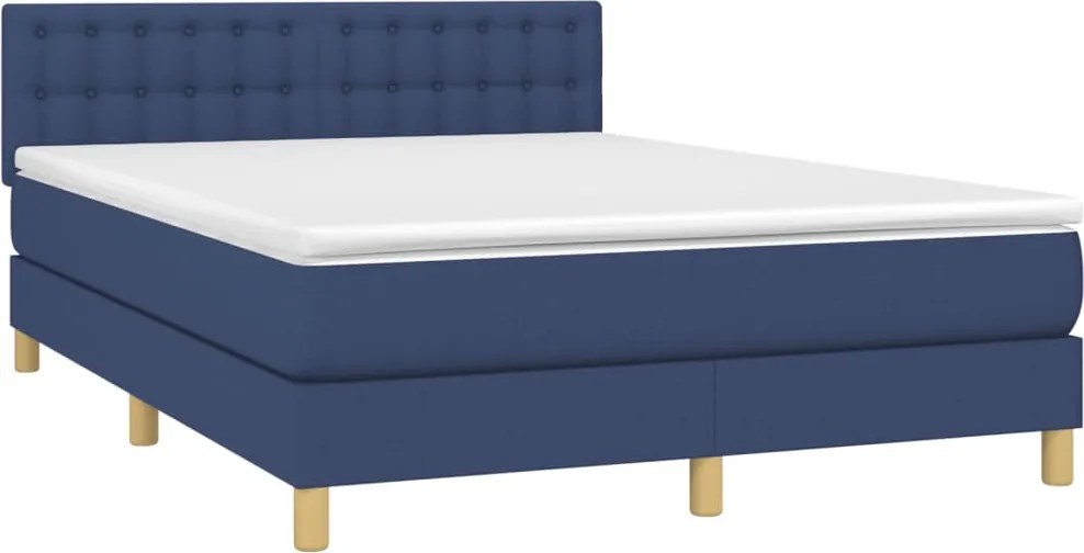 Box spring postel s matrací modrá 140x200 cm textil 3140943