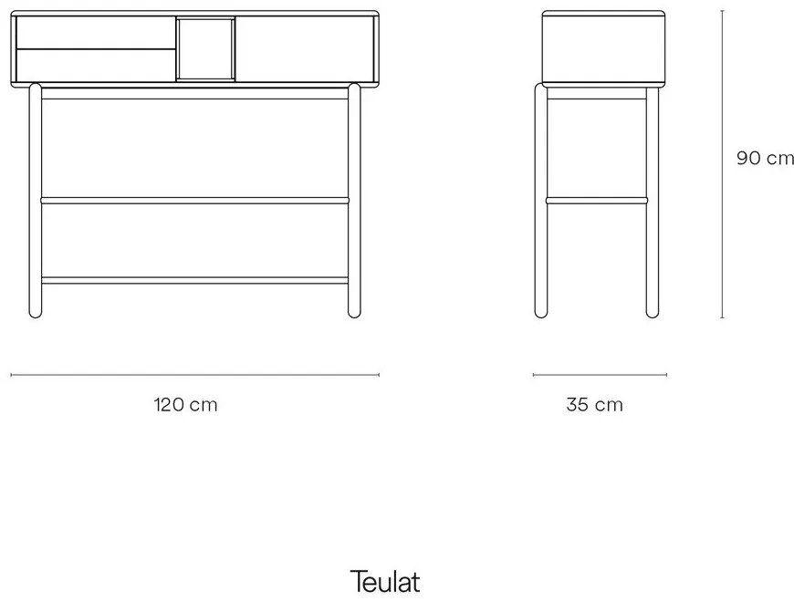 Tmavě šedý konzolový stolek 35x120 cm Corvo - Teulat