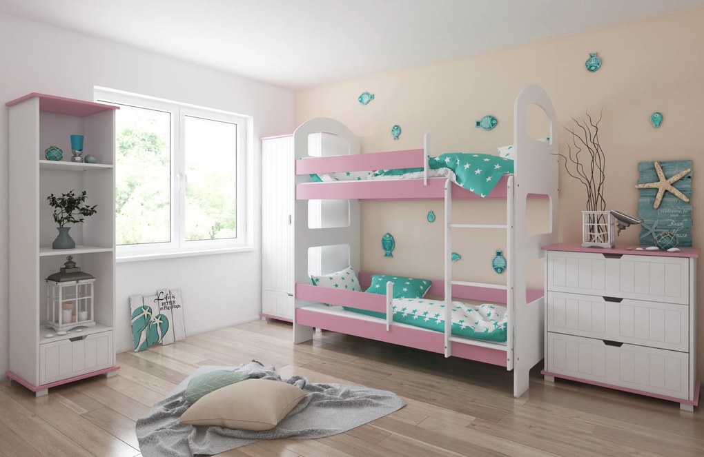 BabyBeds Dětská patrová postel HONZÍK II 180x80 Barevné provedení: Bílá, Úložný prostor: Ne, bez úložného prostoru