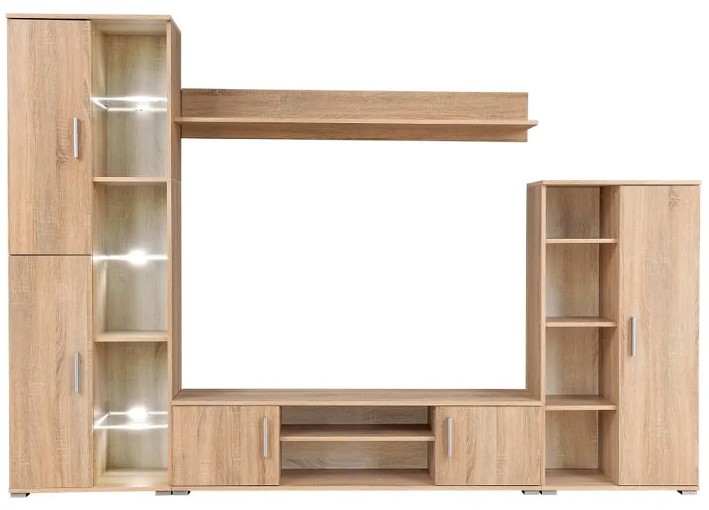 Obývací stěna s LED osvětlením dub sonoma 246029