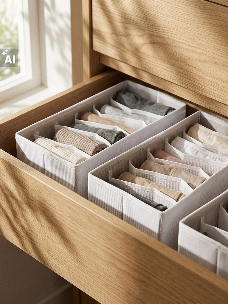 Sinsay - Sada organizérů na spodní prádlo 2 pack - bílá