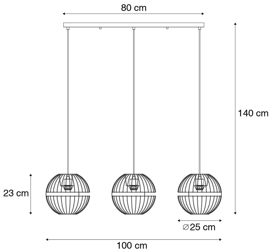 Moderní závěsné svítidlo černé 3-světlo - Sphaera