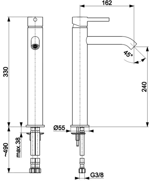 KFA Armatura 5032-612-31 - Umyvadlová baterie + výpusť MOZA 33 cm zlatá