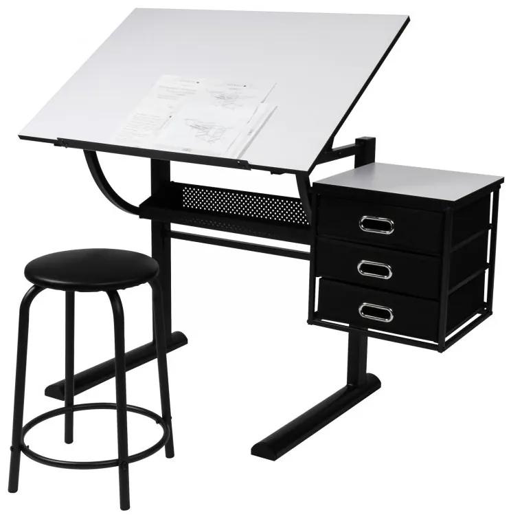 79493 MIADOMODO Psací stůl s taburetem, 90 x 75,5 x 60 cm