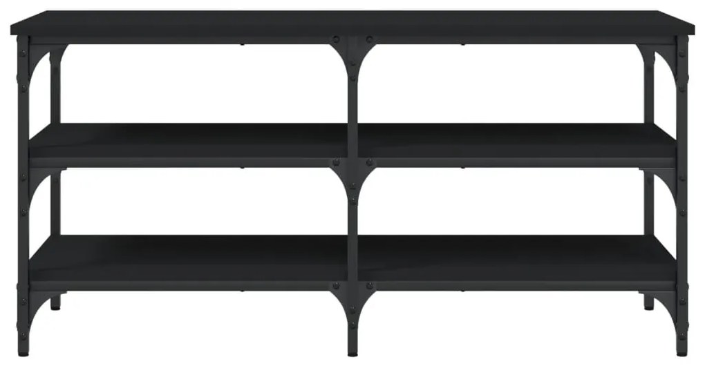 Lavice s botníkem černá 100 x 38,5 x 49 cm kompozitní dřevo - Default Title