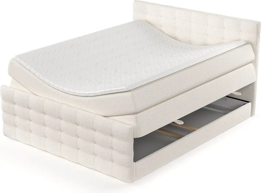 Krémová boxspring postel s úložným prostorem 160x200 cm Blend – Maison de Rêve