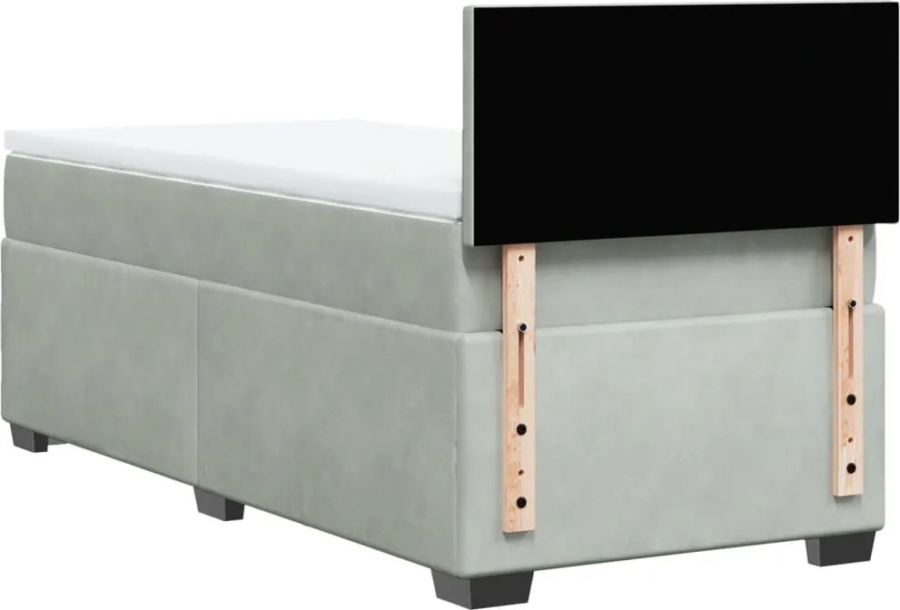 Box spring postel s matrací světle šedá 80 x 200 cm samet 3286156