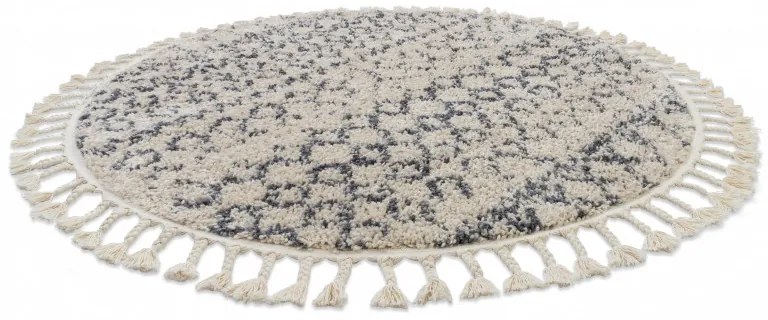 Dywany Łuszczów, Kusový koberec Berber Agadir G0522 cream and grey kruh, 160x160 (průměr) kruh, béžová, chodba / předsíň