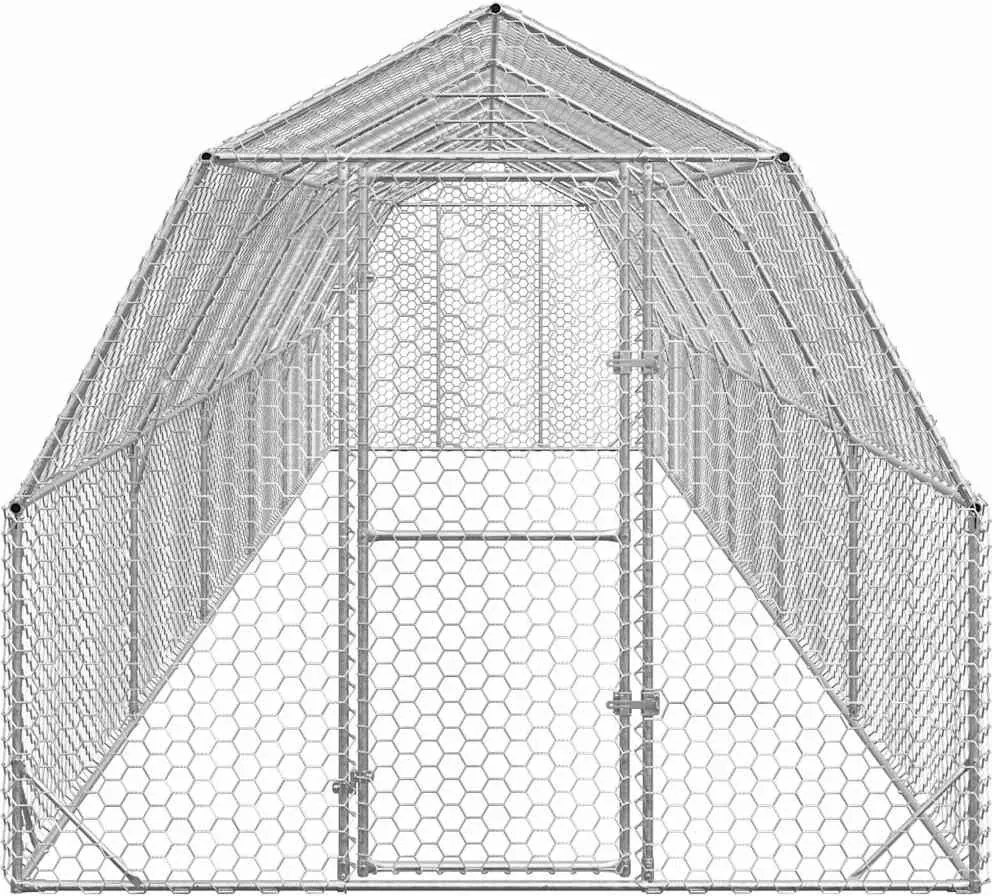 Výběh pro slepice 2,5x12x2,25 m pozinkovaná ocel 3328520