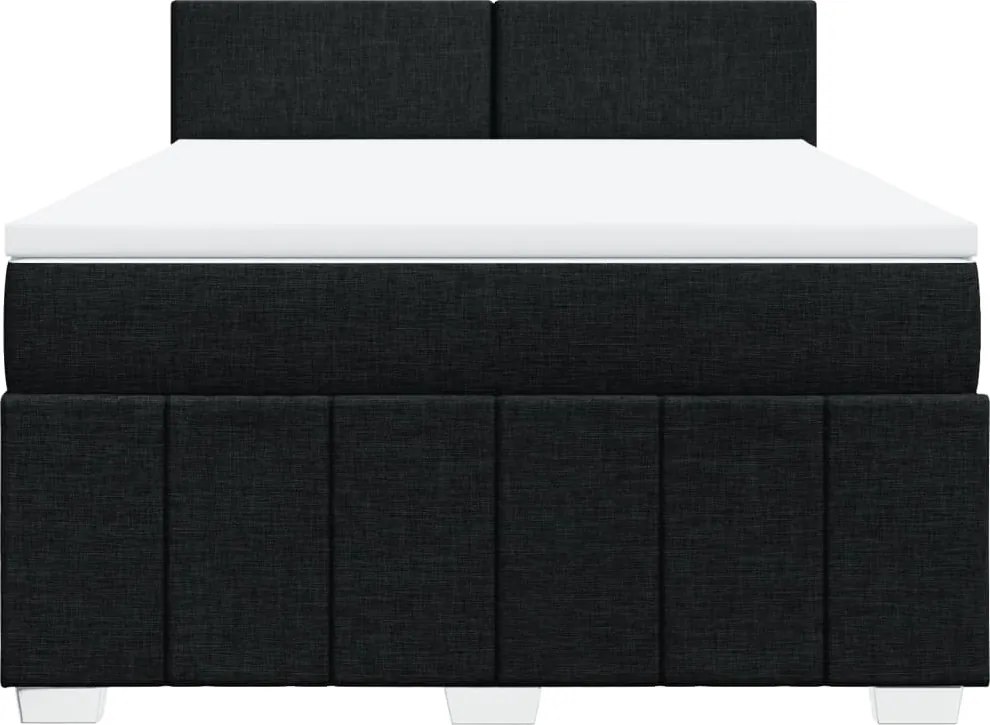 Box spring postel s matrací černá 160x200 cm textil 3287114