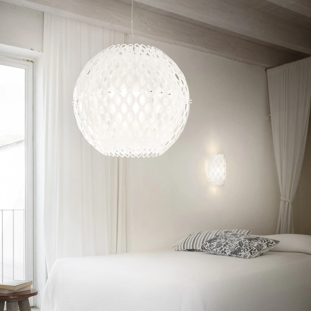 Slamp Charlotte Globe, bílé designové závěsné svítidlo, 4xE27, průměr 60cm