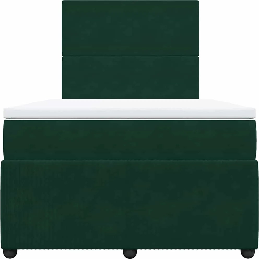 Box spring postel s matrací tmavě zelená 120x190 cm samet 3294583