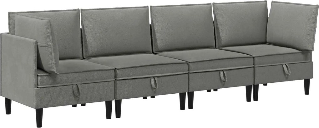 Sada nábytku do obývacího pokoje 4 ks Tmavě šedá Textil 3413804