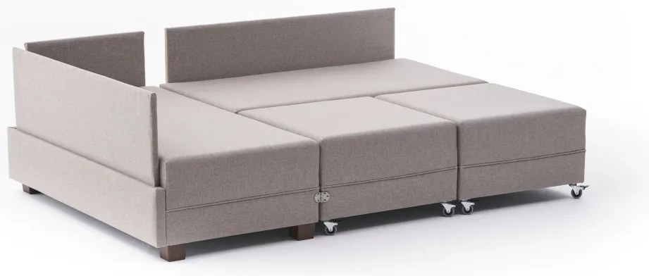 Hanah Home Rohová pohovka FLY krémová s lenoškou vlevo 825BLC2672