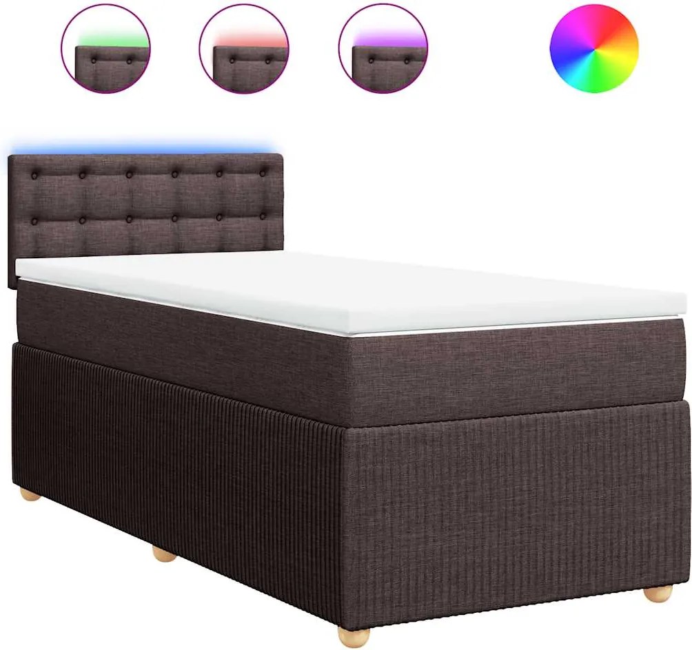 Box spring postel s matrací tmavě hnědá 80x200 cm textil 3289600