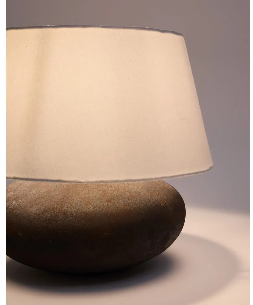 Černobílá stolní lampa s textilním stínidlem (výška 35 cm) Nessi – Kave Home