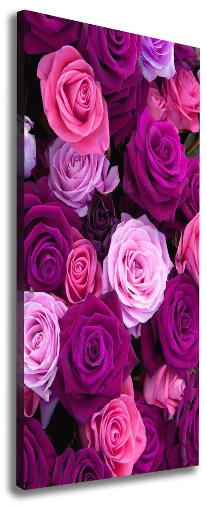 Wallmuralia Foto obraz na plátně do obýváku Růžové růže 50x125 cm