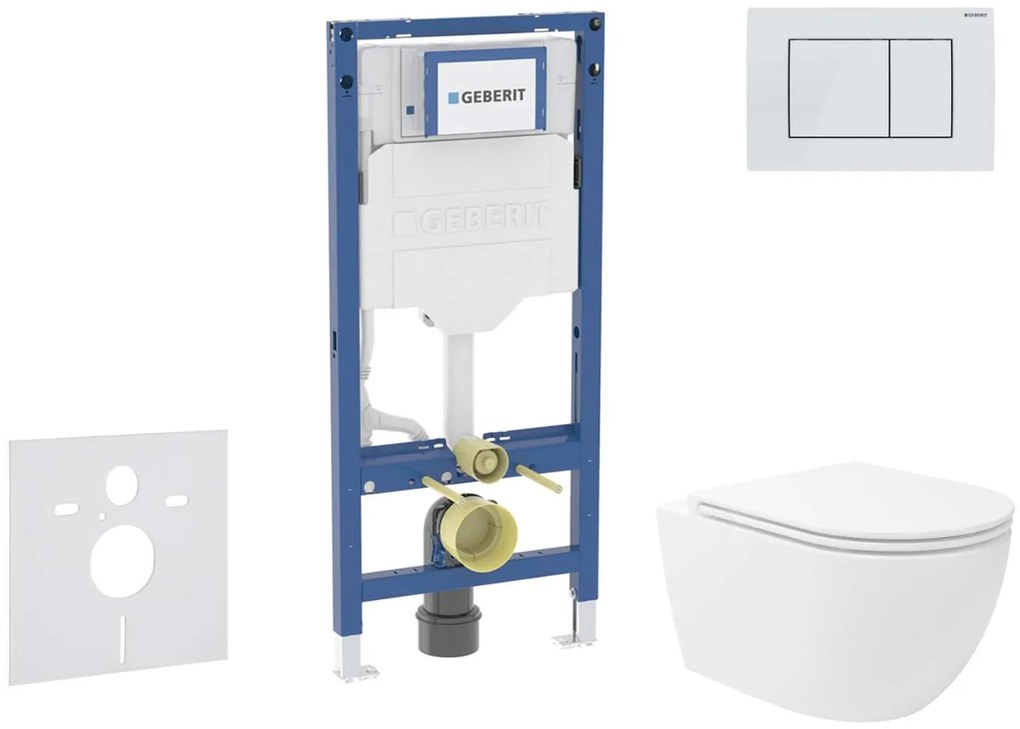 Geberit Duofix - Set předstěnové instalace, klozetu Oudee Vortex a sedátka softclose, tlačítko Sigma20, bílá/bílá mat SANI11CA3189B
