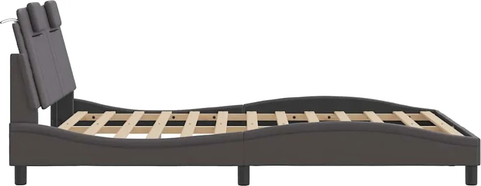 Rám postele Viana bez matrace šedý 120x200 cm umělá kůže 3208085
