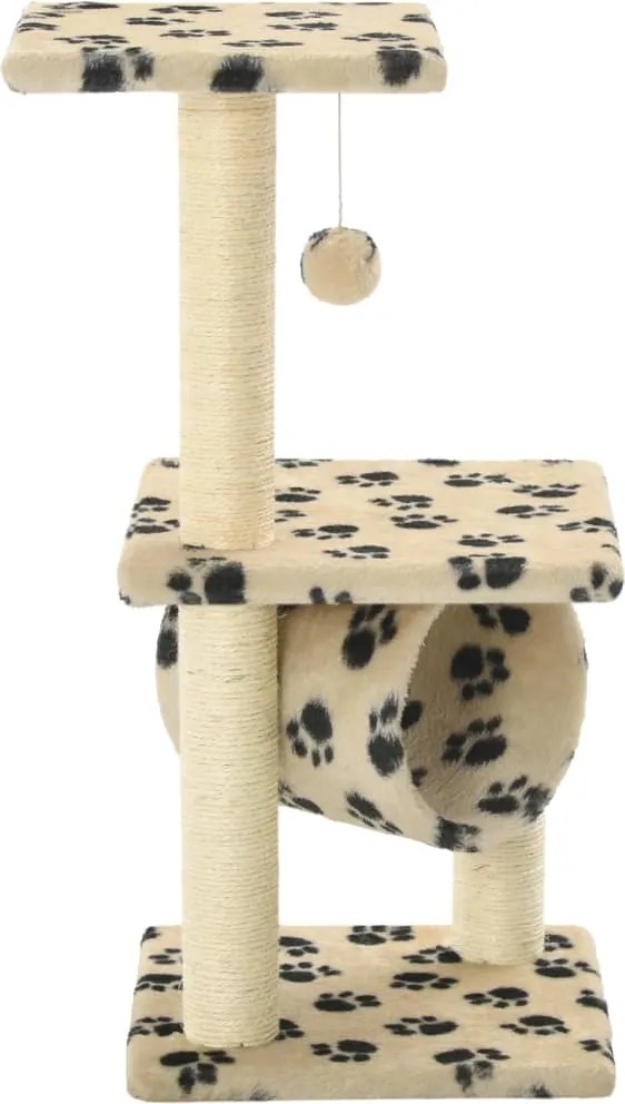 Škrabadlo pro kočky sisalové sloupky 65 cm béžové s potiskem 170549