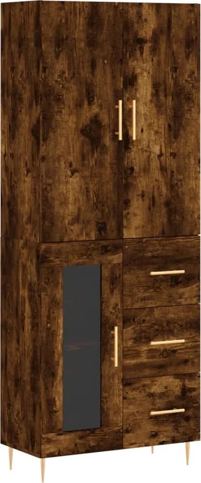 vidaXL Skříň highboard 69,5 x 34 x 180 cm kompozitní dřevo [3195948] Barva: kouřový dub