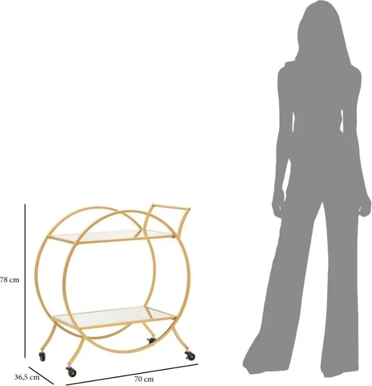 Designový vozík Valerian 70 cm zlatý
