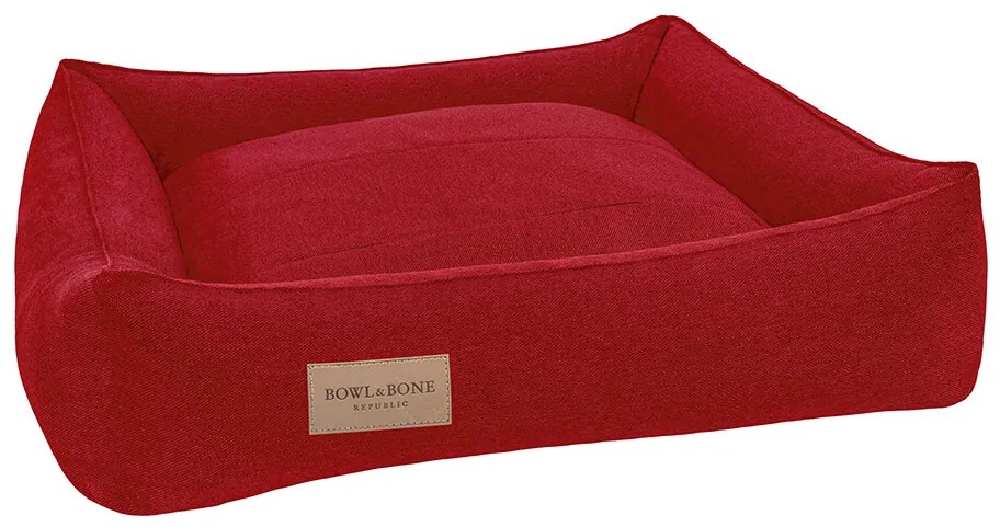 Bowl&Bone Republic Luxusní pelech pro psa Urban Red VELIKOST: S- 60 x 60 x 16 cm