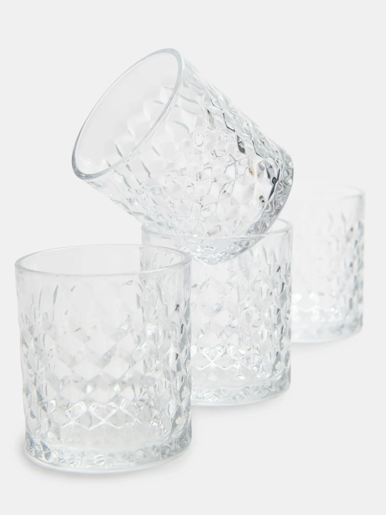 Sinsay - Sada sklenic s reliéfním vzorem 4 pack - clear