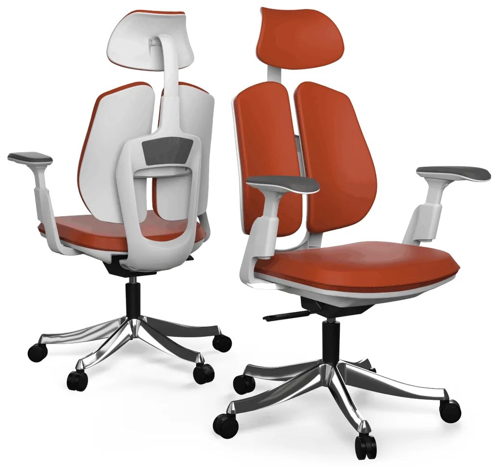 Ergonomická kancelářská židle Liftor Active, oranžová (pravá kůže)