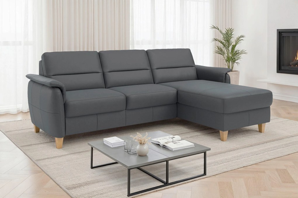 XXXLutz ROHOVÁ SEDAČKA, kůže, černá Sit & More - Sedací soupravy - 000144033284