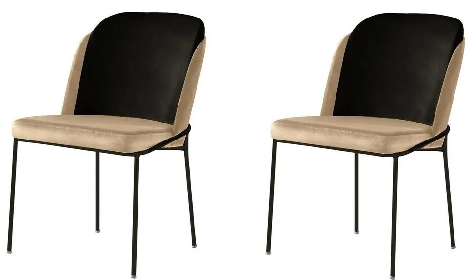 Sada jídelních židlí Dore Beige and Black, 2 ks