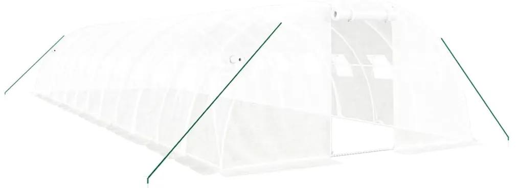 vidaXL Skleník s ocelovým rámem bílý 48 m² 12 x 4 x 2 m