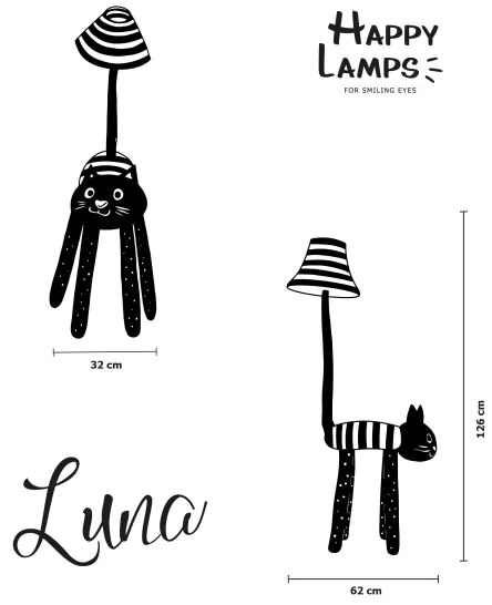 Happy Lamps - LED Dětská stojací lampa LUNA LED/5,4W/230V kočka