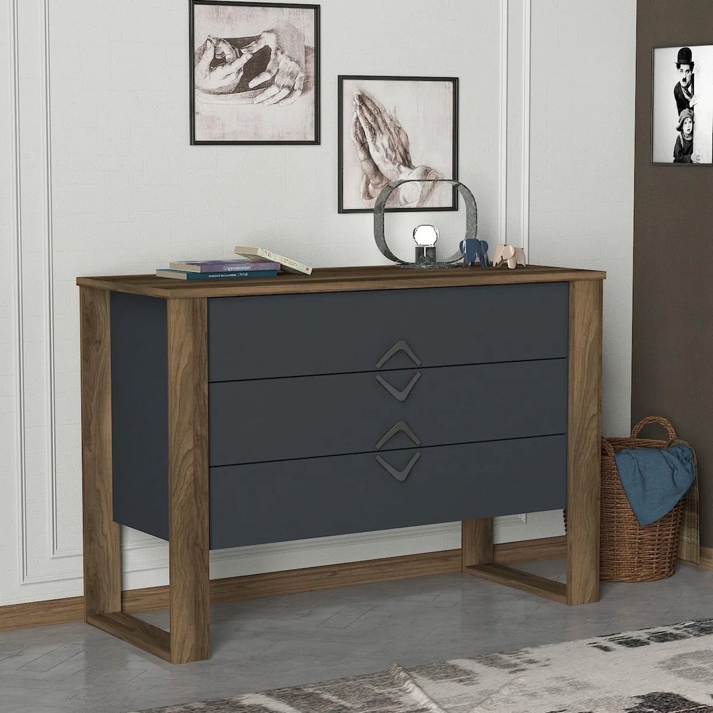 Komoda Bumerang Anthracite and Walnut
