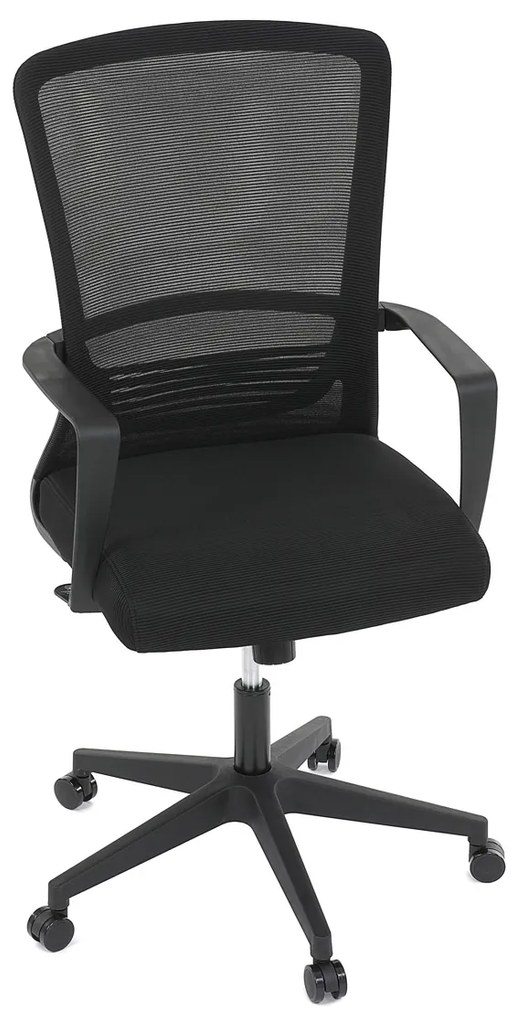 Autronic Židle kancelářská, černá MESH, plastový kříž