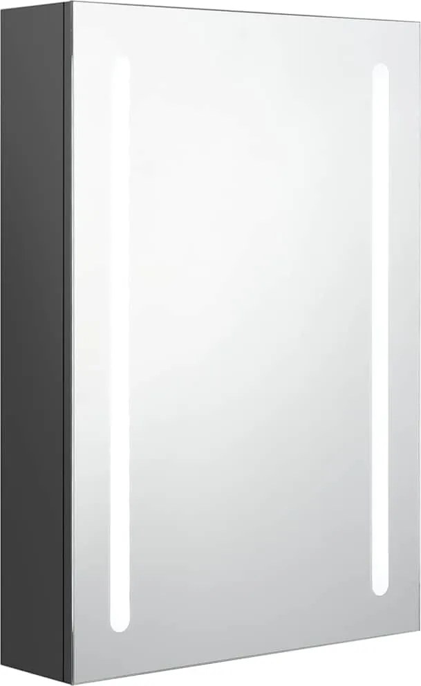 LED koupelnová skříňka se zrcadlem šedá 50 x 13 x 70 cm 326497