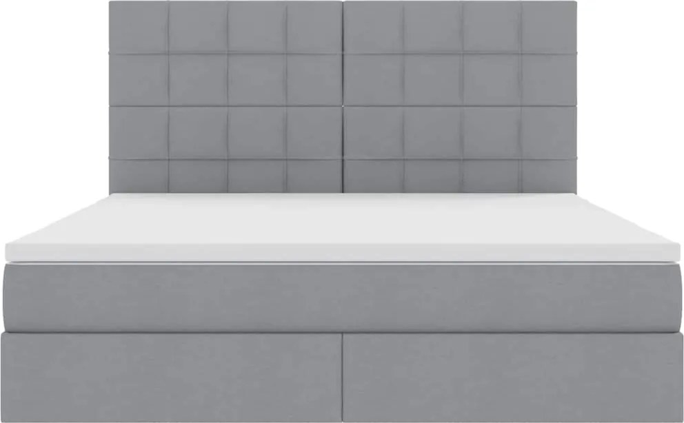 Postel s úložným prostorem a matrací Světle šedá 160 x 200 cm 3371790