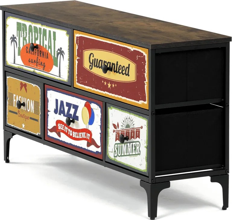 Retro komoda LINEA - old wood / MDF