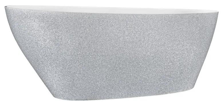 BESCO Volně stojící vana GOYA Glam - stříbrná Rozměr vany - 142 × 62 cm - VANSAL14GLAM02