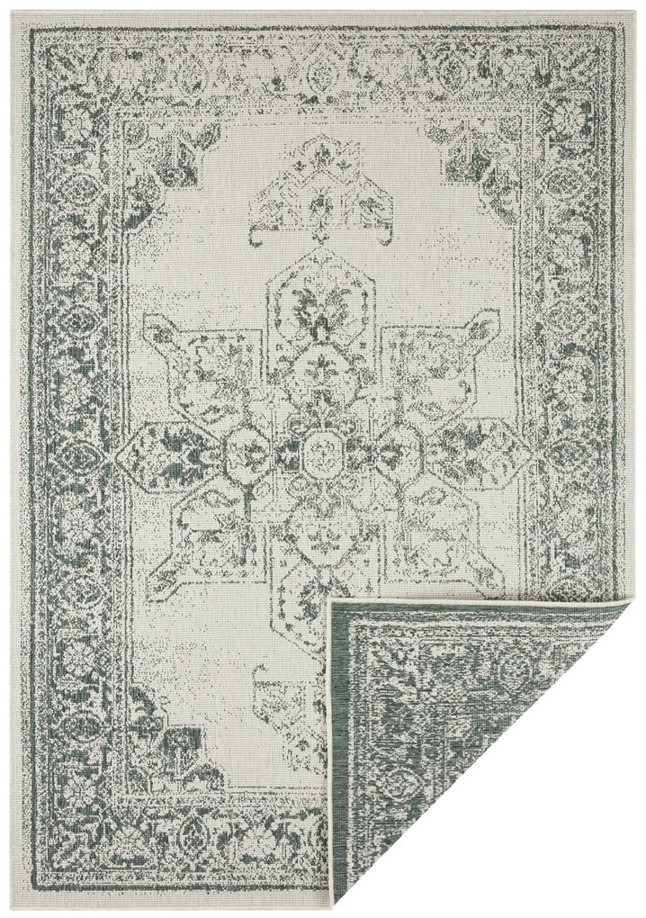 Hanse Home, Kusový koberec Twin Supreme 104139 Green/Cream – na ven i na doma, 200x290, zelená, chodba / předsíň