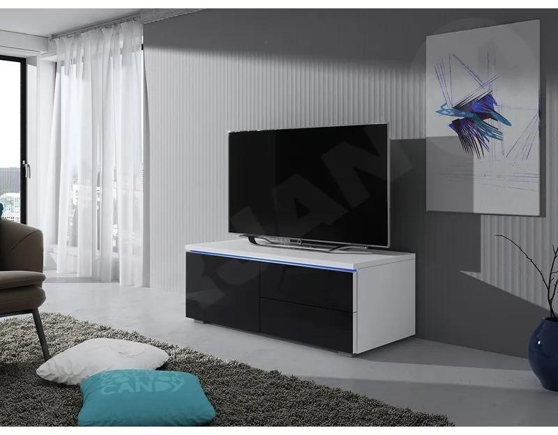 TV stolek Cleo XI L, Barva: bílý / šedý lesk