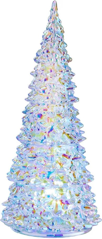 CRYSTAL LED Jedle skleněná 28 cm - stříbrná