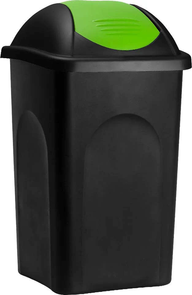 Odpadkový koš černá/zelená plast 60L