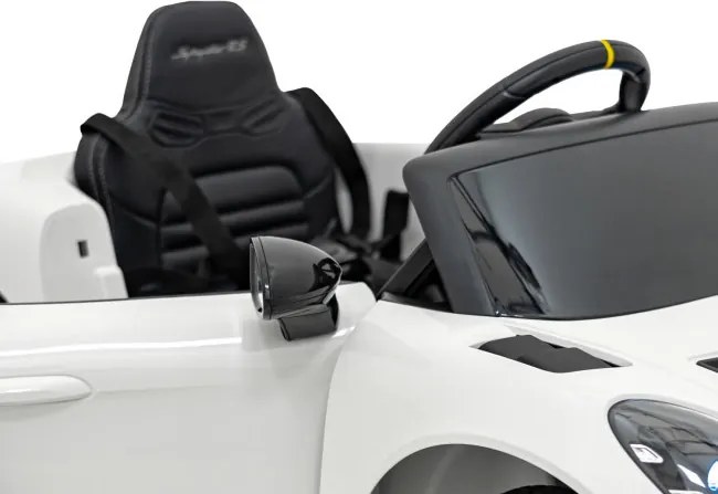 Elektrické autíčko Porsche Spyder RS 718 Lakýr bílé