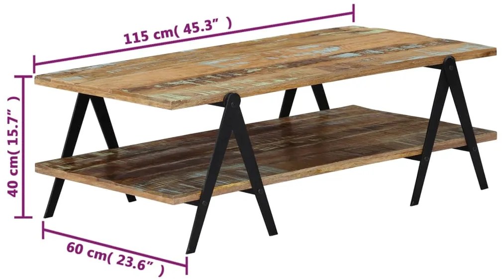 vidaXL Marketos Konferenční stolek 115 x 60 x 40 cm masivní recyklované dřevo