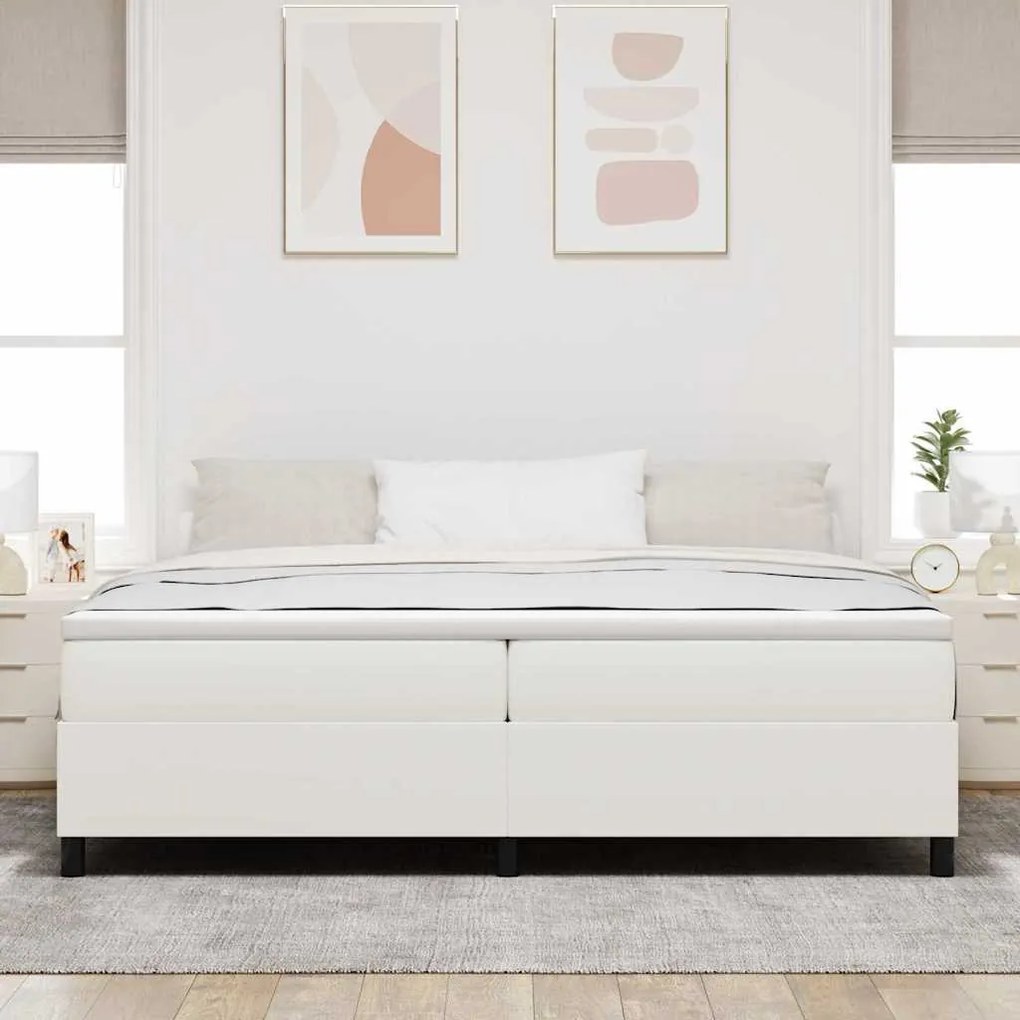 Postel s boxspringem Krémová a bílá 200 x 200 cm 3337484
