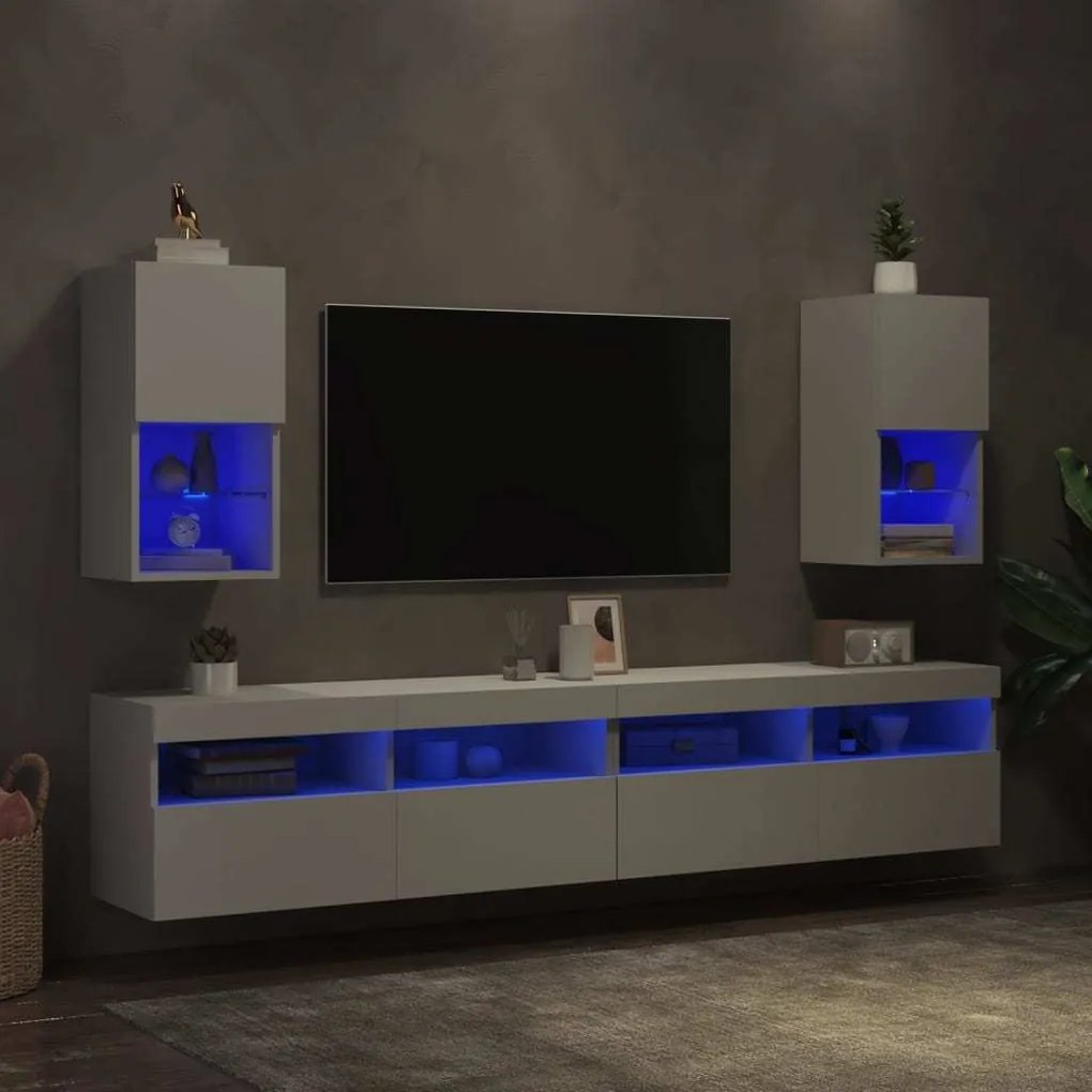 vidaXL TV skříňky s LED osvětlením 2 ks 30,5 x 30 x 60 cm [836988] Barva: Betonová šedá
