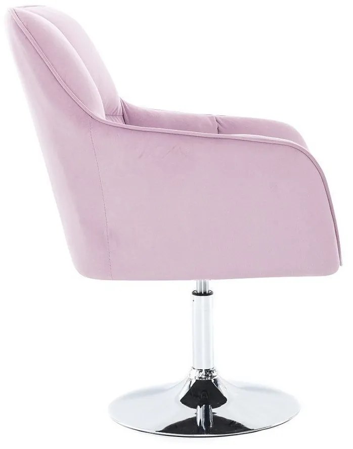 LuxuryForm DESIGN Otočné křeslo AMALFI VELUR na stříbrném talíři - levandule