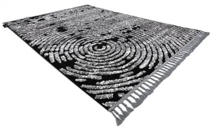 koberec MAROC 68499, černo bílá střapce, Berber, Maroko, Shaggy velikost 140x190 cm | krásné koberce cz