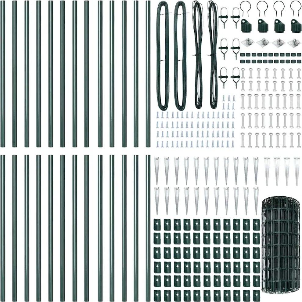 Evropský plot se hroty 50 x 0,4 m Ocel potažená PVC Zelená 3350607